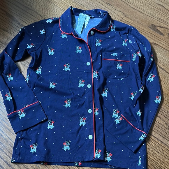J. Crew | Pajamas | J Crew Classic Blue And Red Pajama Top With Cozy ...